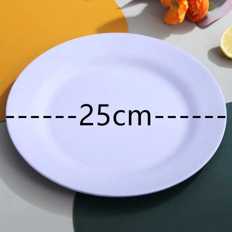 25cm Plates dinnerware Wheat Straw Plates Unbreakable Lightweight ...