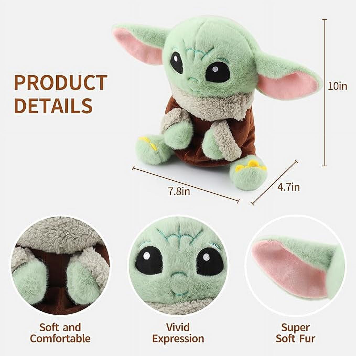 25cm Yoda Baby Cute Plush Toys Master Aliens Mandalorian Star Wars Cute Doll Cartoon Pillow Baby ...