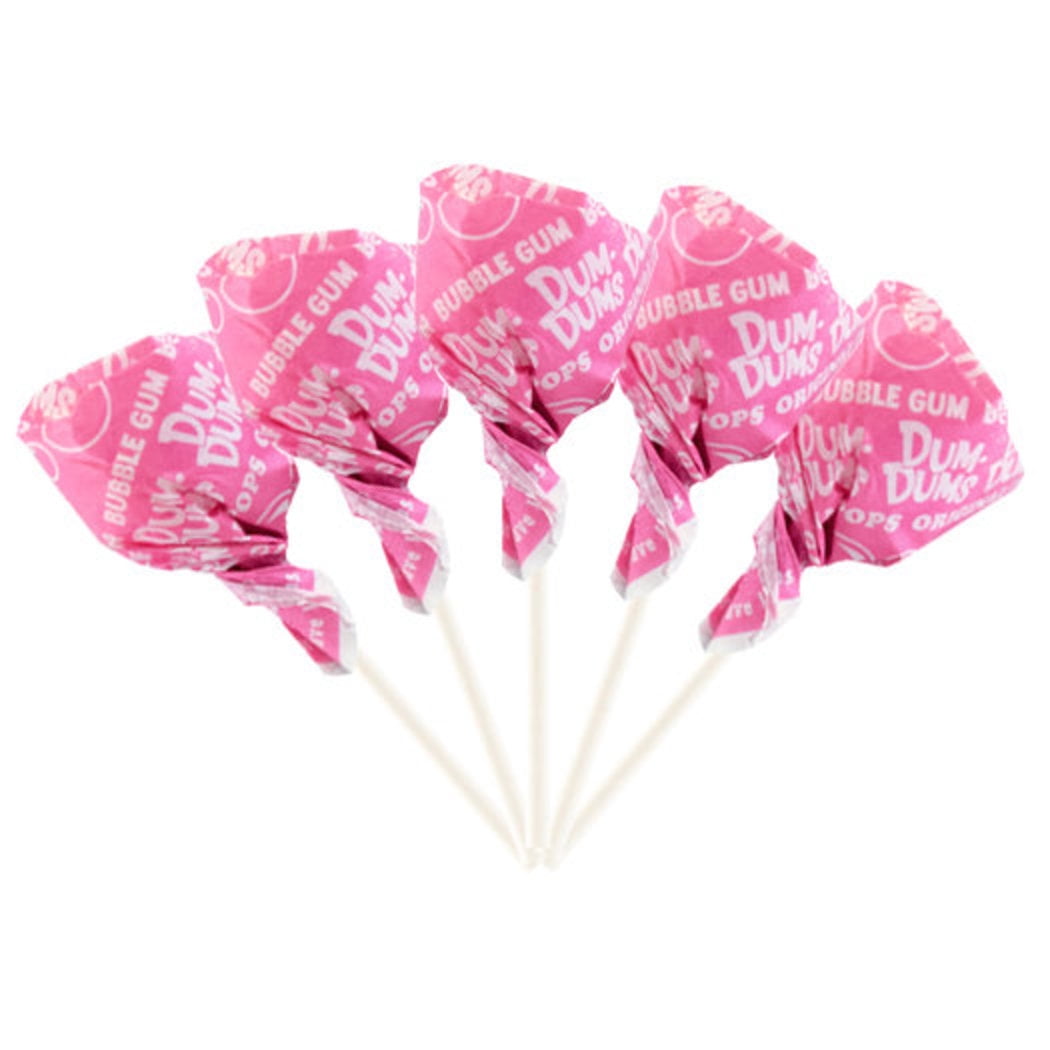 25ct Bubble Gum Dum Dums Light Pink Party Pops - Walmart.com