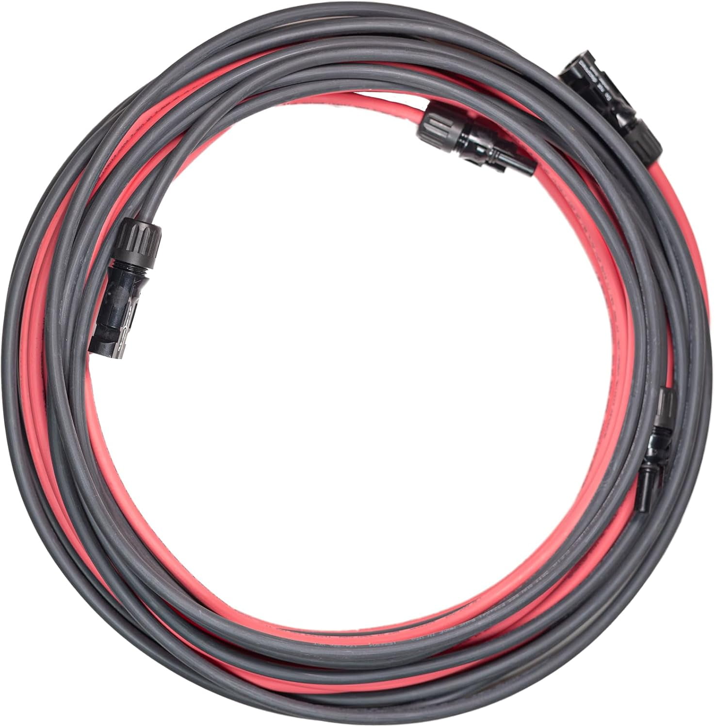 25ft 10 AWG Gauge Premium Solar PV Cables with Male & Female MC4 Connectors - 7 Strand Copper ...