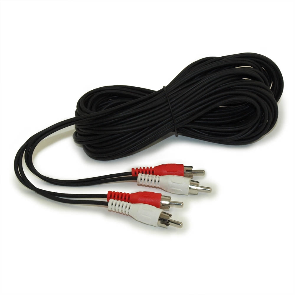 25ft 2 Wire RCA Audio Cables, Male/Male (General Duty) - Walmart.com