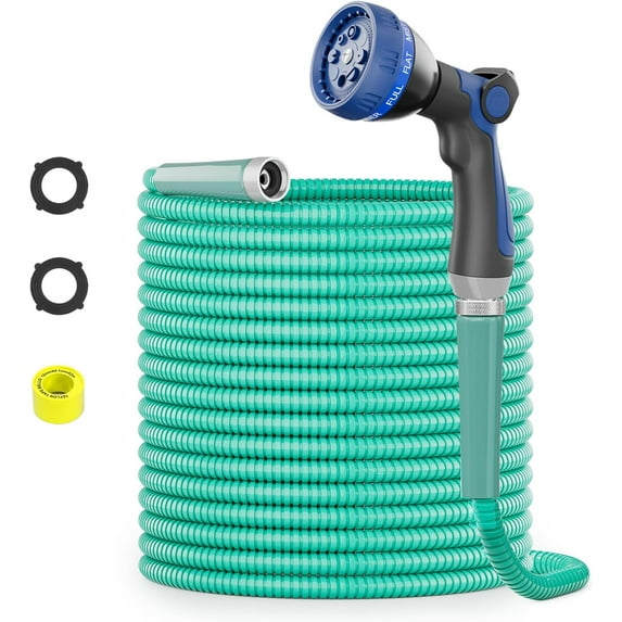 25ft 304 Stainless Garden Hose , Water Pipe with Nozzles for Yard ...