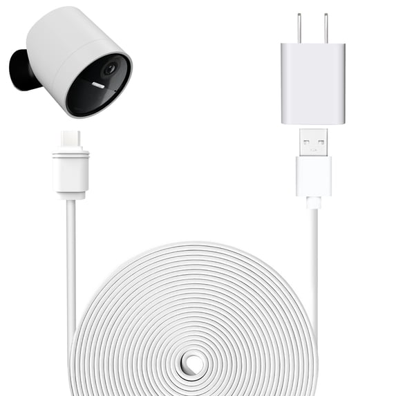 25ft/7.6m Weatherproof Outdoor Charging Cable for SimpliSafe Outdoor ...