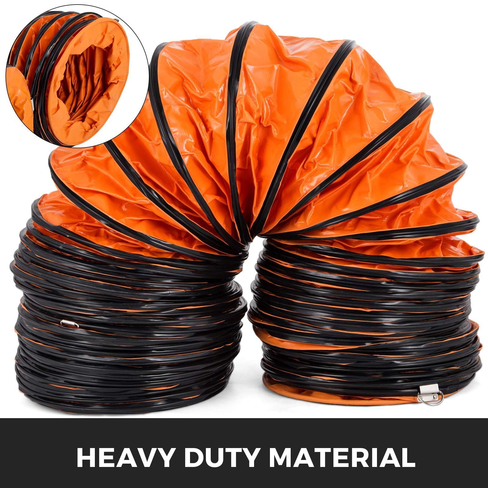 25ft 8inch PVC Air Duct Hose - Heavy Duty Flexible Ventilation Pipe ...