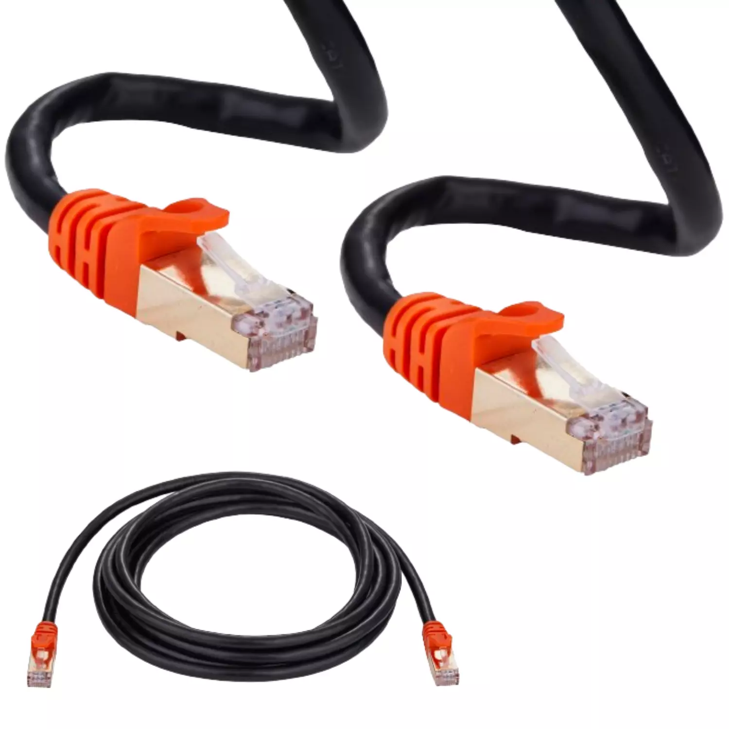 25ft CAT7 Outdoor RJ45 Ethernet Patch Cable 26AWG Copper Shielded SFTP ...