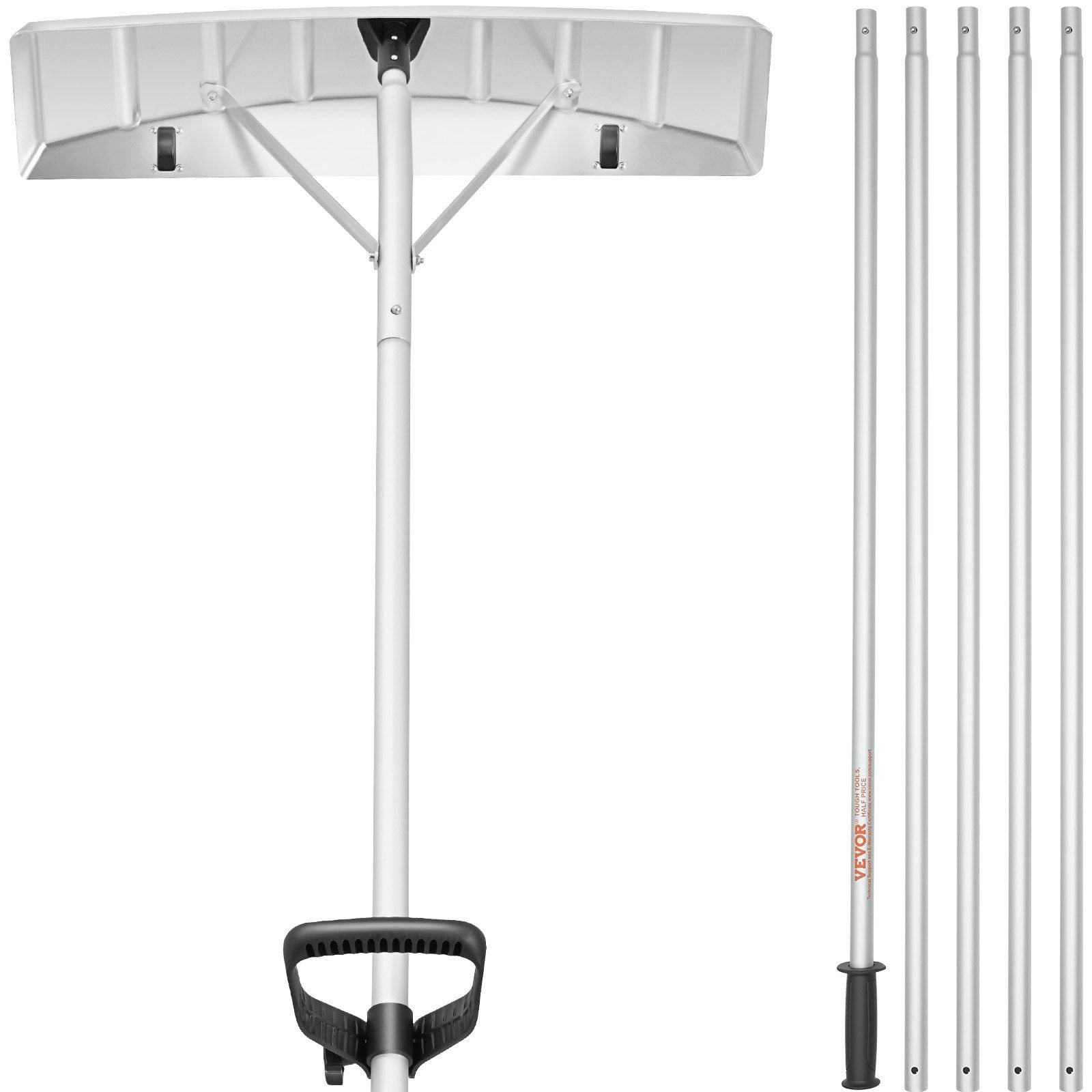 25ft Extendable Snow Roof Rake with 25" Blade, Aluminum Roof Snow ...