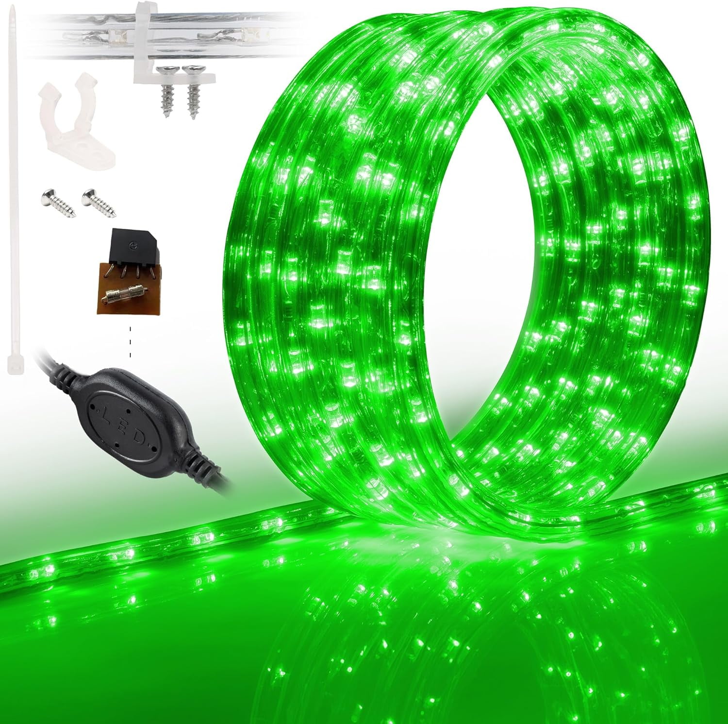 25ft LED Outside Rope Lights, Waterproof Permanent Outdoor Certified ...