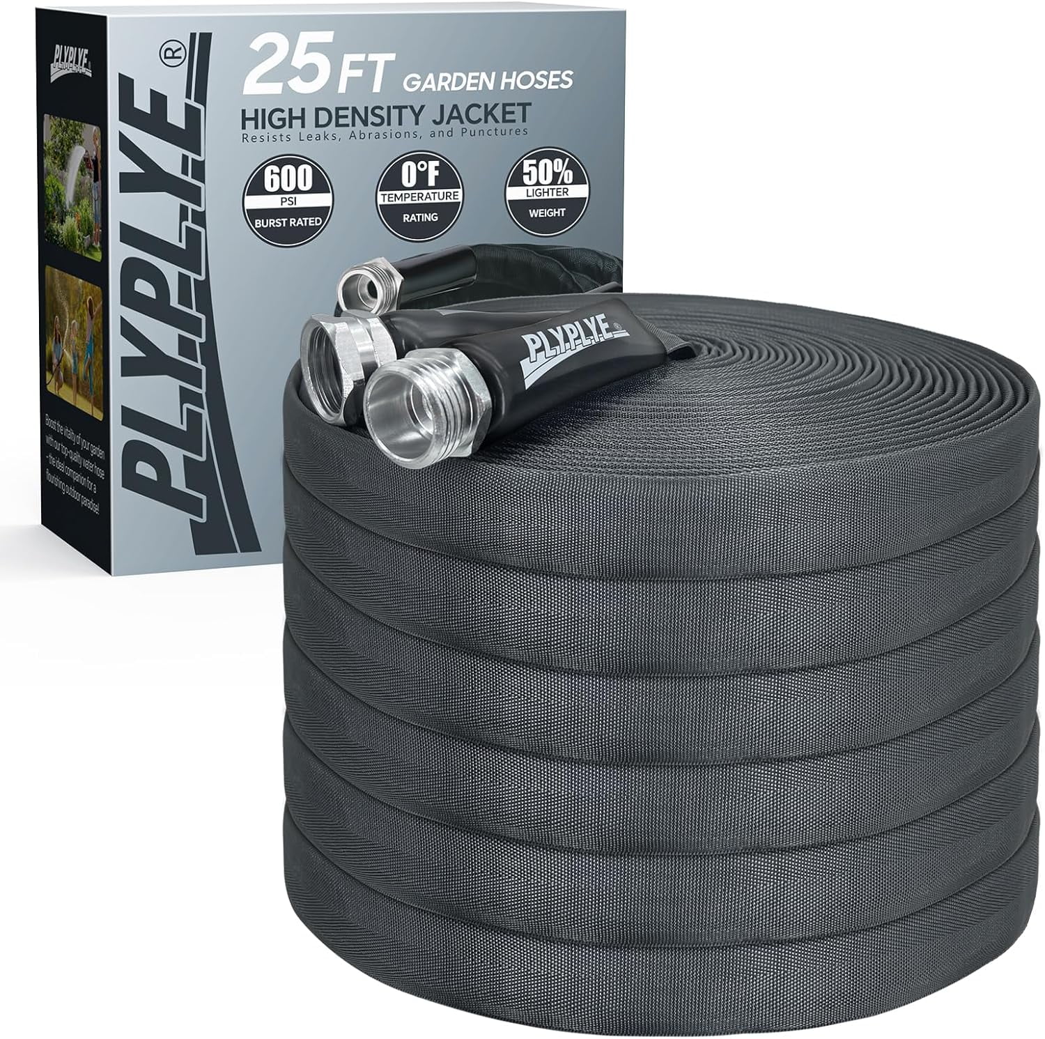 25ft Non-Expanding Garden Hose – Ultra-Light, Kink-Free, High-Pressure ...