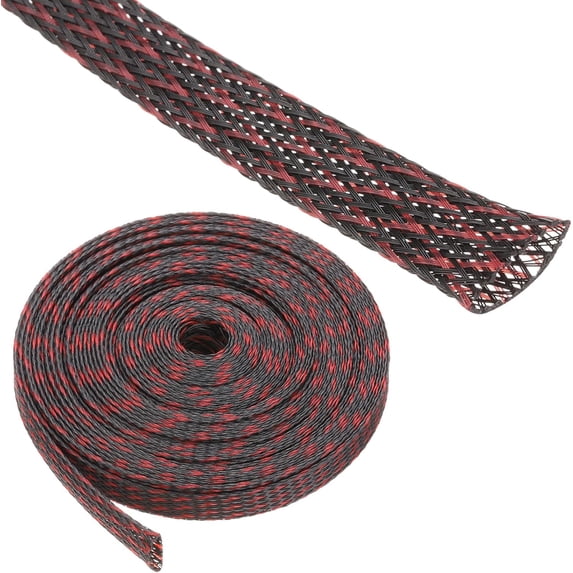 25ft PET Expandable Wire Loom 1 Inch, Braided Sleeving Cable Management ...