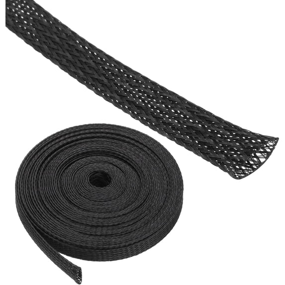 25ft PET Expandable Wire Loom 3/4 Inch, Braided Sleeving Cable ...