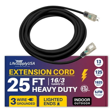 DuroMax XPC12025A 25 Foot 12 Gauge Single Tap Extension Power Cord ...