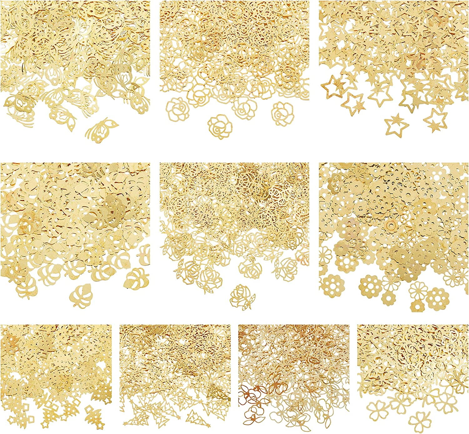 25g Plant Themed Resin Filler 10-Shape Brass Epoxy Resin Supplies UV ...