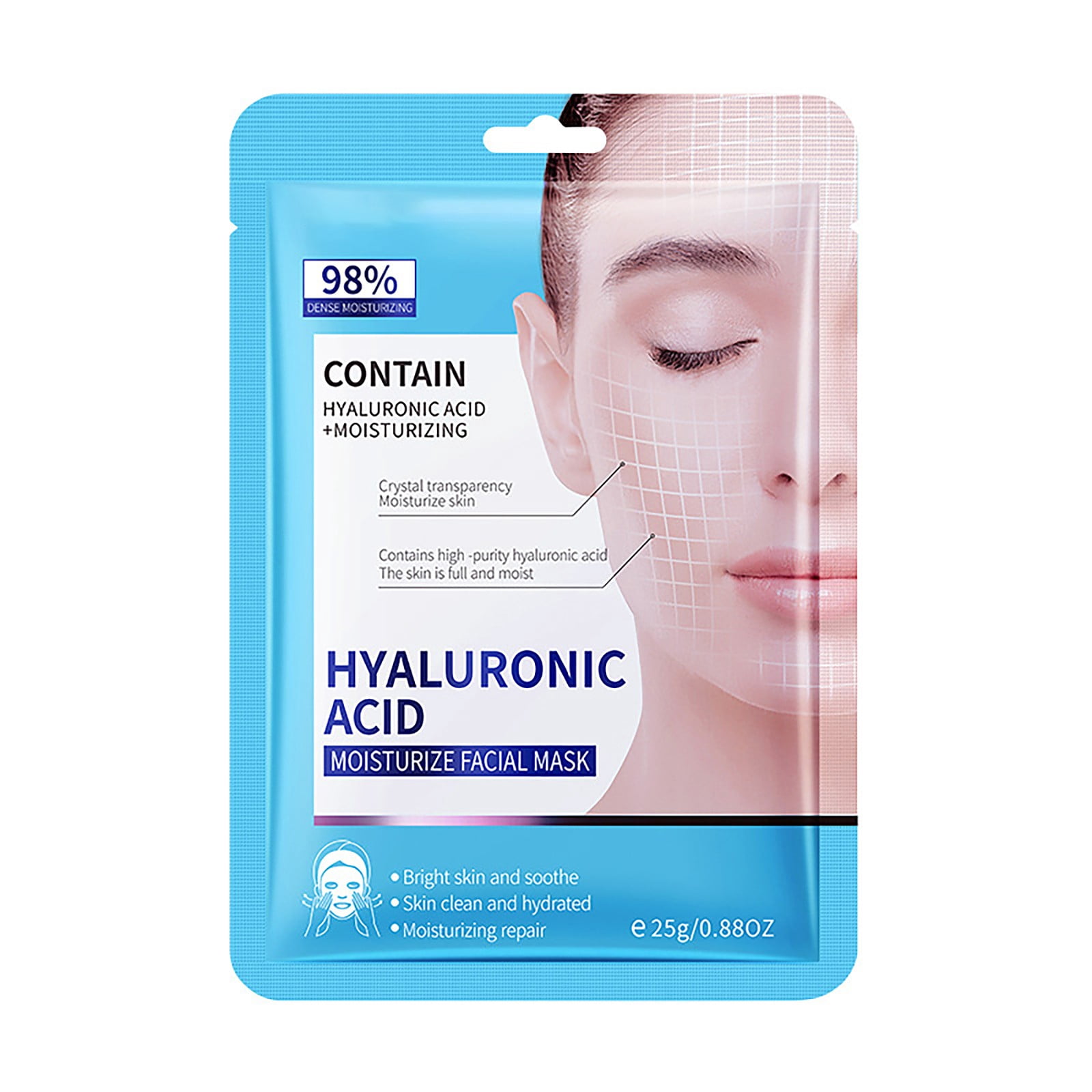 25ml English Mask-BIOAOUA Hyaluronic-acid Moisturizing Mask 50PC ...