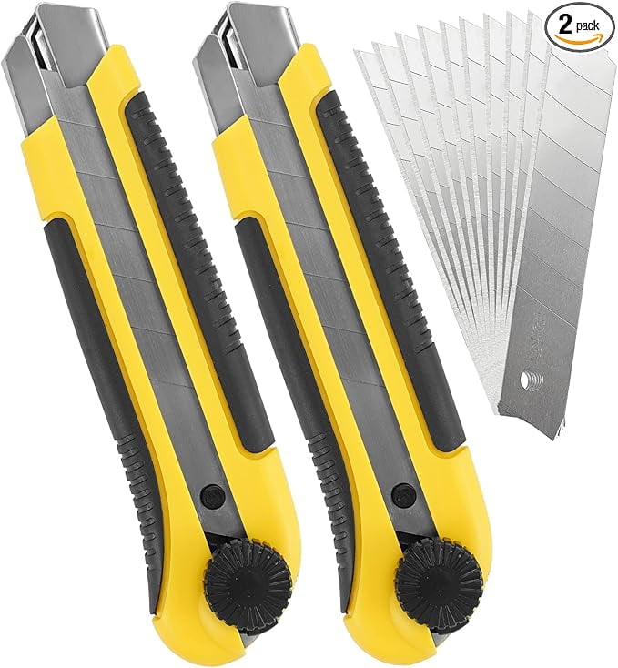25mm 2-Pack Box Cutter Construction knife Heavy Duty Utility Knife ...