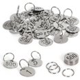 25mm 304 Stainless Steel Numbered Key ID Tags with Rings, Metal Num ...