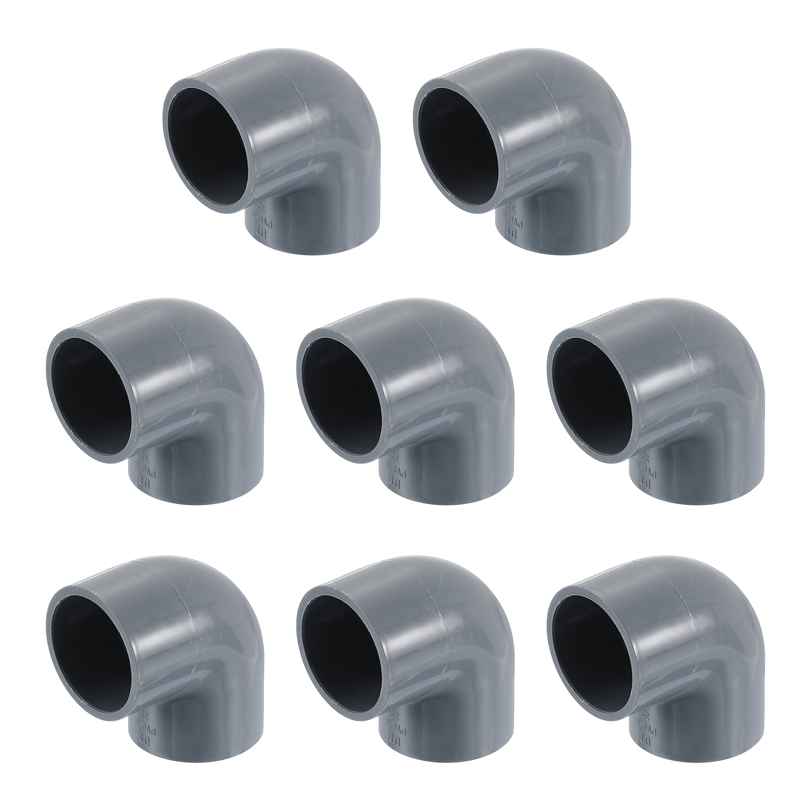 25mm 90 Degree Elbow, 4 Pcs PVC Pipe Fittings Connectors, Grey ...