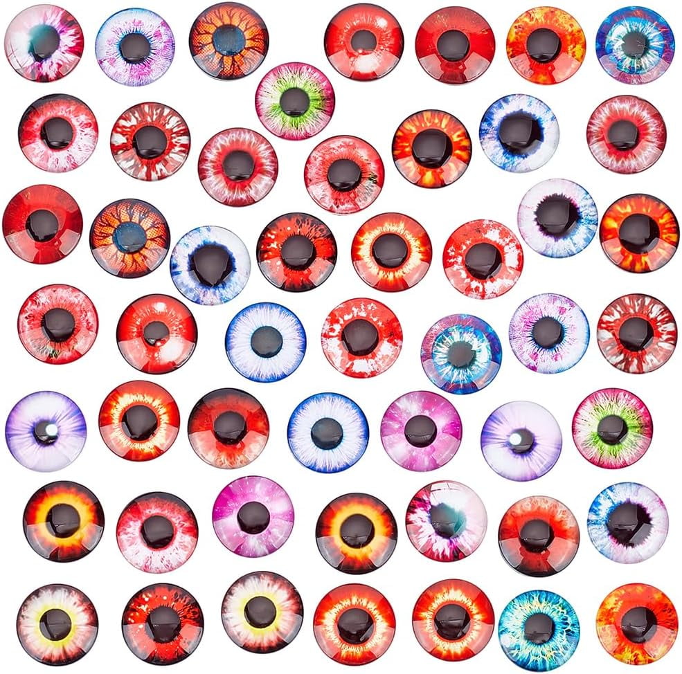 25mm Animal Glass Eye Cabochons 50pcs Dragon Eye Tiles Scary Red Eyes ...