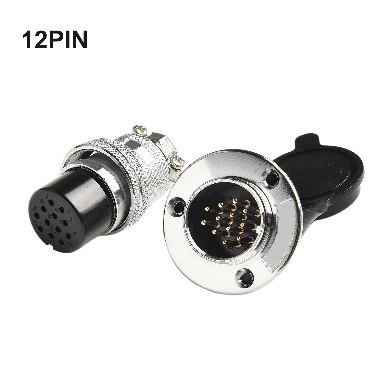 25mm Aviation Plug and Socket 2-12Pin Installation Plug Positive Cable ...