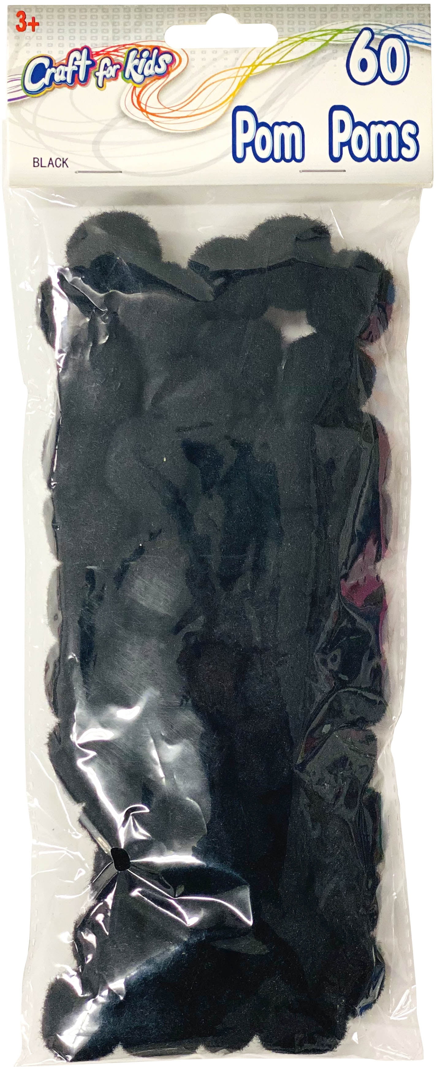 Pom Poms 25mm 60/Pkg-black - Walmart.com