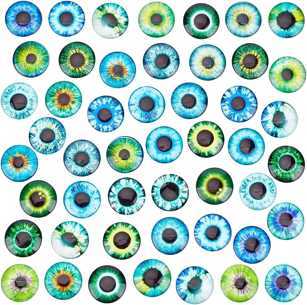 25mm Dragon Eyes Glass Cabochons 50pcs Scary Eyes Tiles Human Pupil ...