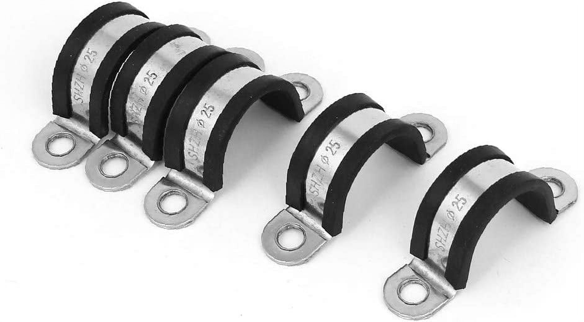 25mm EPDM Rubber Lined U Clip Cable Wire Fuel Hose Pipe Clamps 5PCS(25 ...