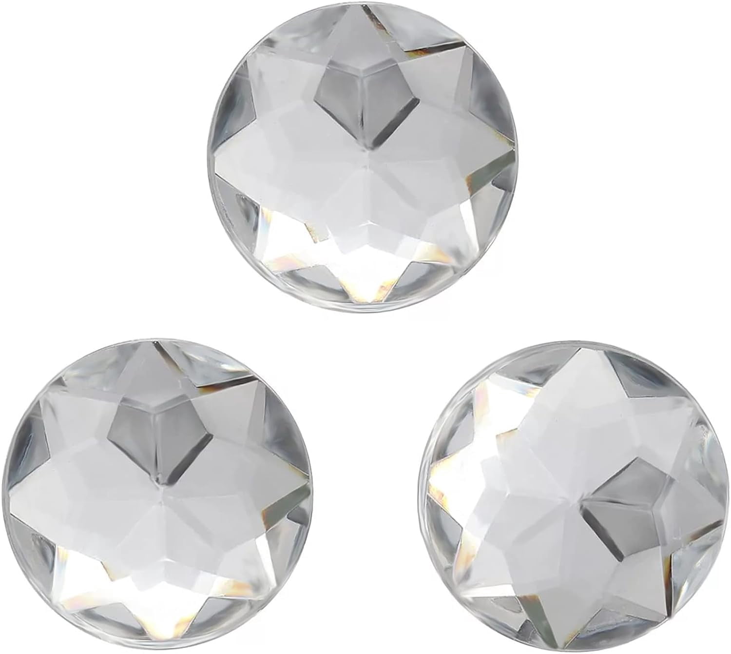 25mm Flat Back Round Acrylic Rhinestones Crystal Clear Plastic Circle ...