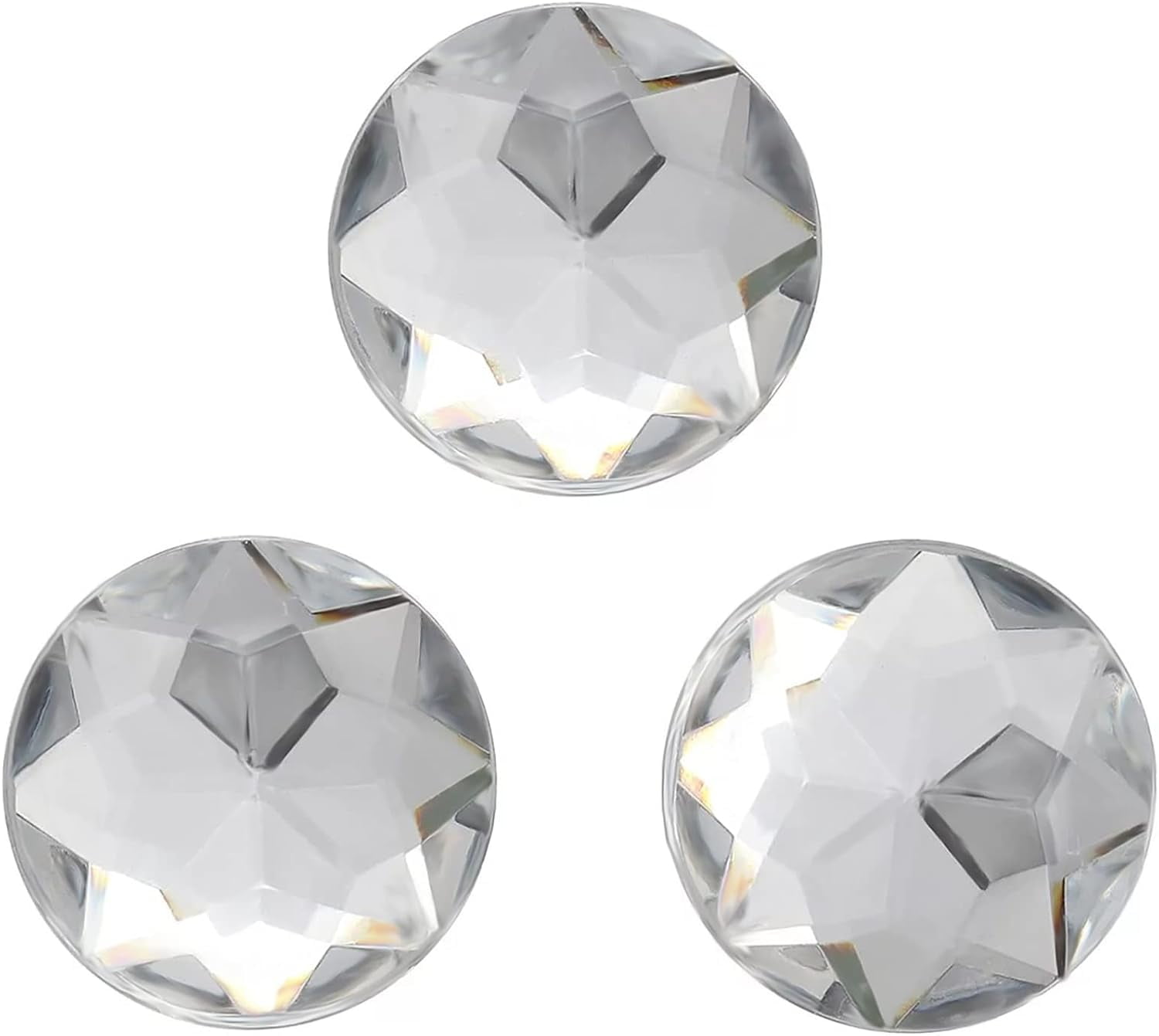 25mm Flat Back Round Acrylic Rhinestones Crystal Clear Plastic Circle ...