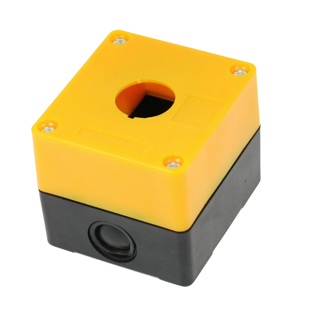 25mm Hole One Push Button Switch Holder Control Box Case Yellow Black ...