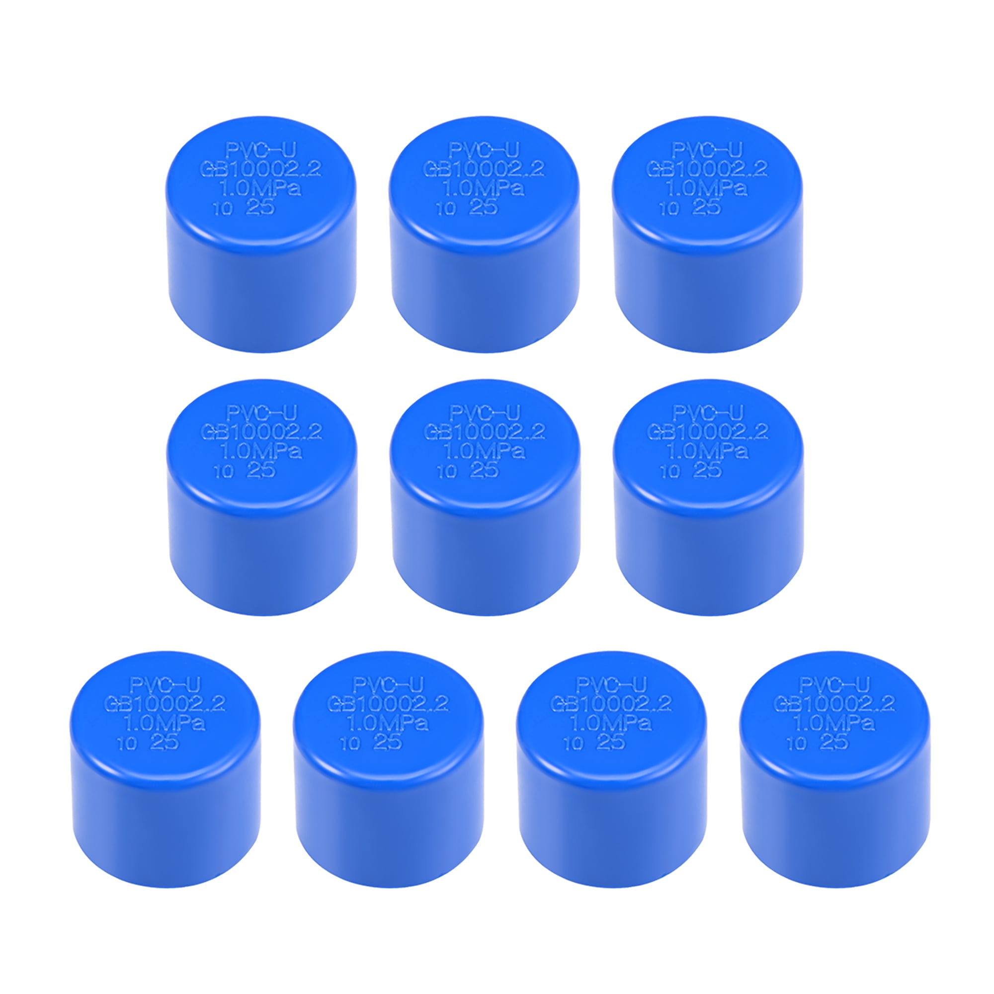 25mm PVC Pipe Cap Fitting, Slip End Caps DWV(Drain Waste Vent) Blue 10 ...