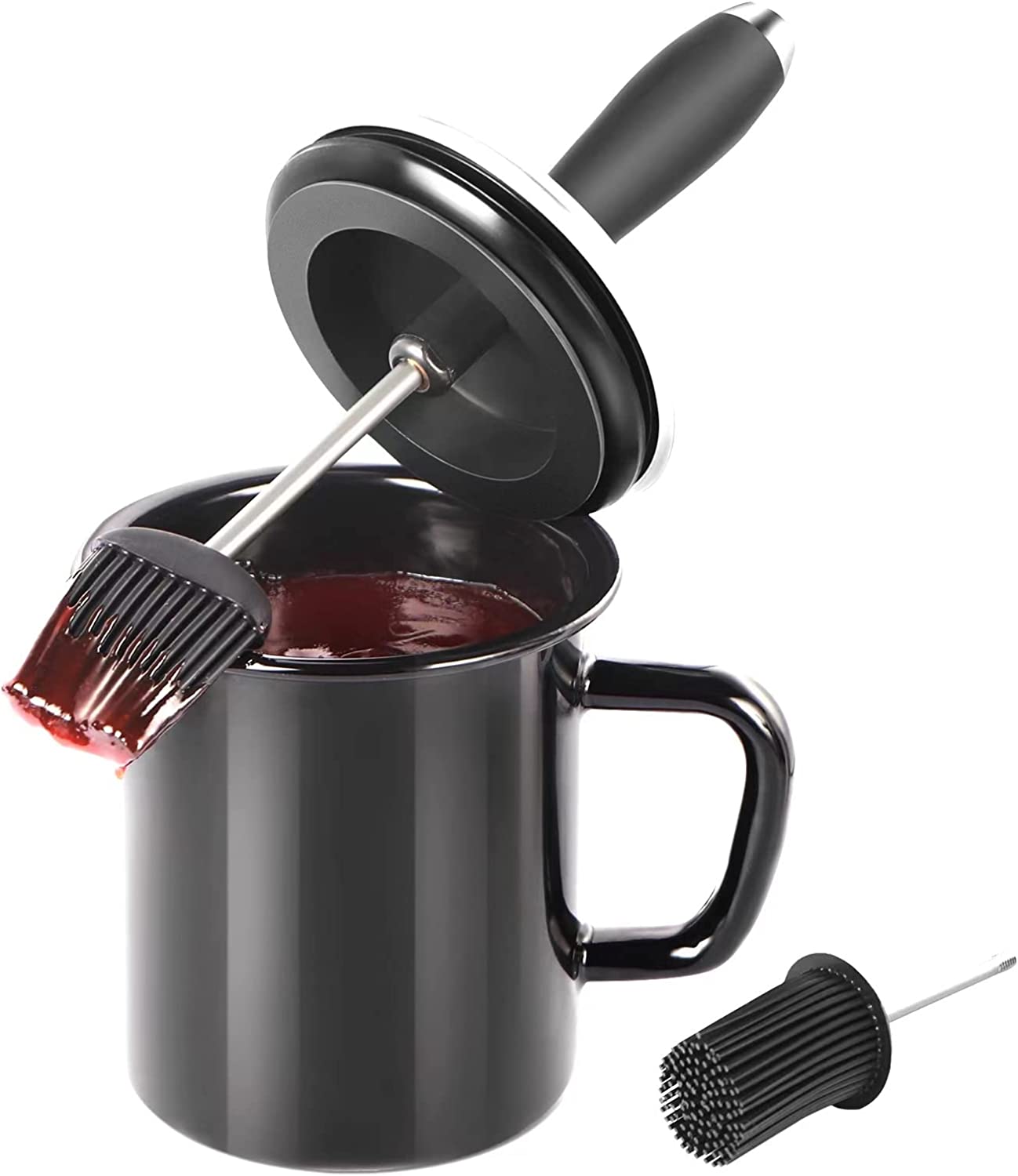 25oz Basting Pot with 2 Replaceable Basting Brushes Set,Fathers Day ...