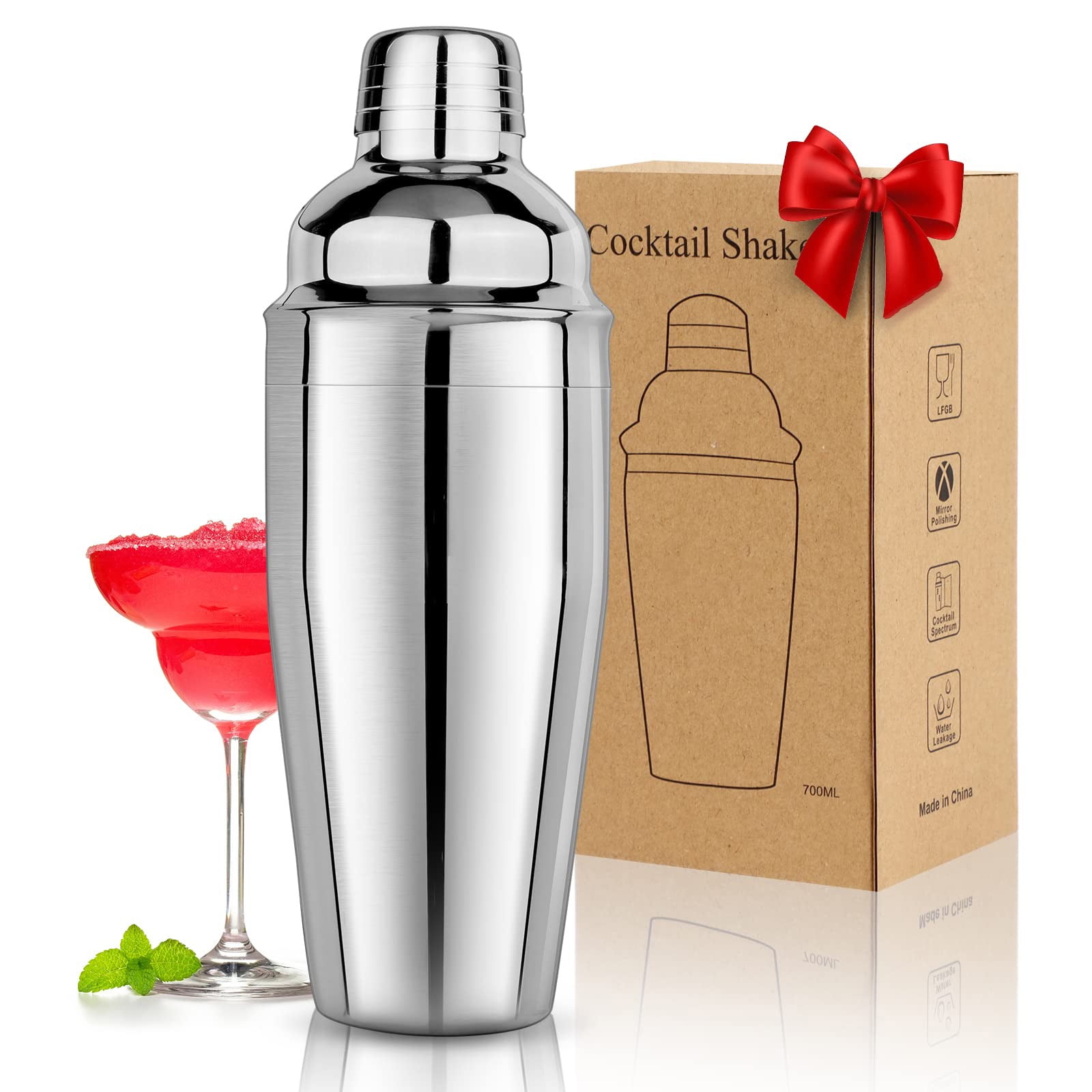 25oz Margarita Shaker with Strainer, Professional Grade Stainless Steel ...