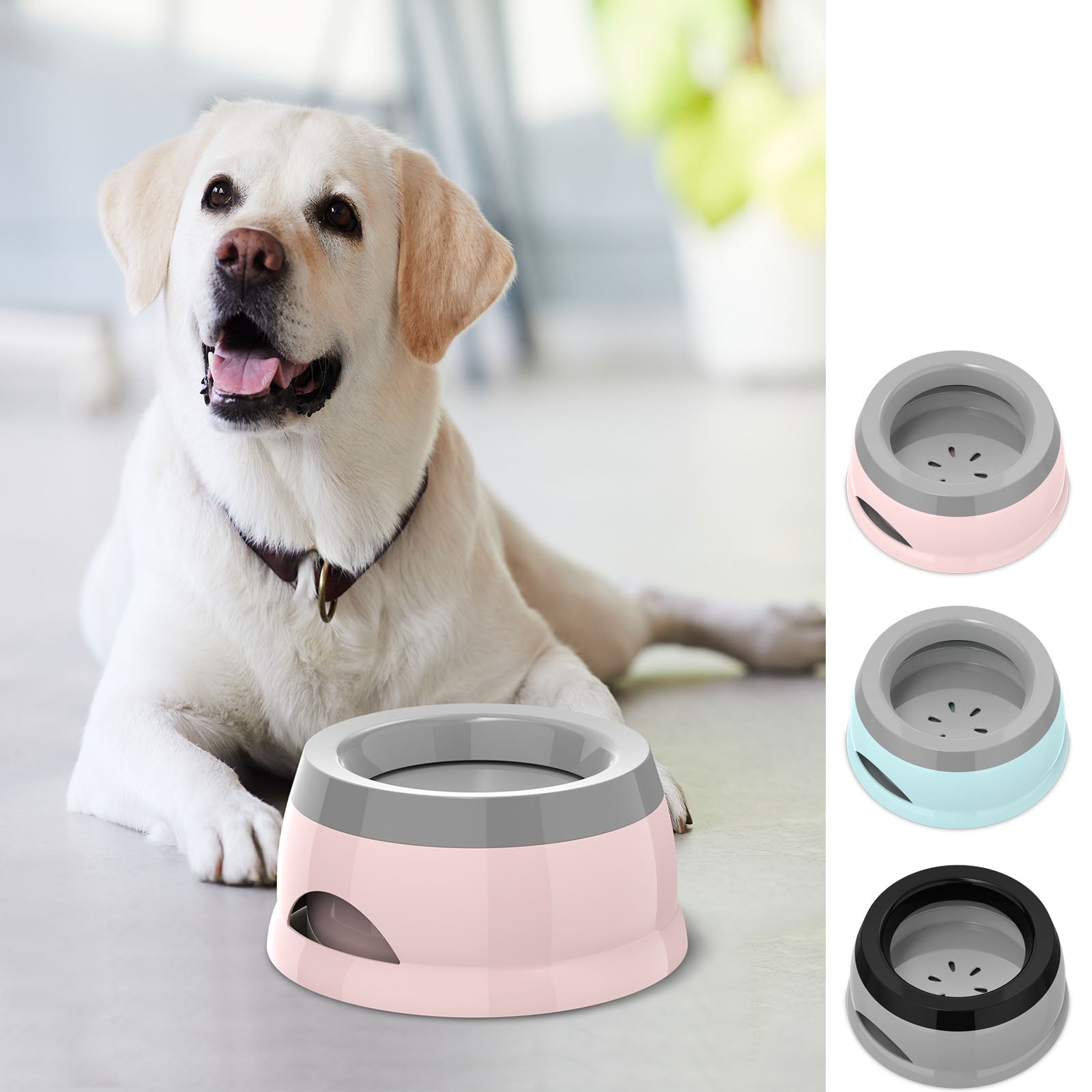 Njjex 25oz Slow-Drink Dog Water Bowl, Spill-Proof Pet Bowl, Lightweight ...