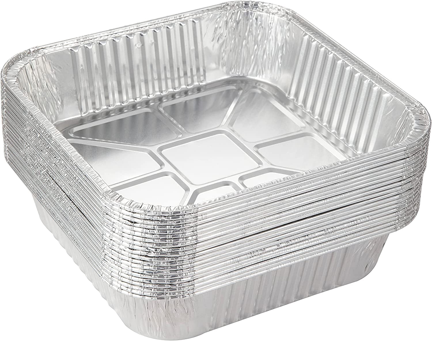 25pack- 8 x 8 Aluminum foil Pans Disposable Heavy Duty Square baking ...
