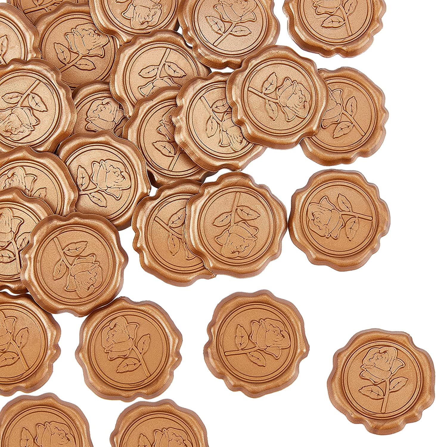 25pc Adhesive Wax Seal Stickers 25PCS Rose Flower Self- Adhesive Wax ...