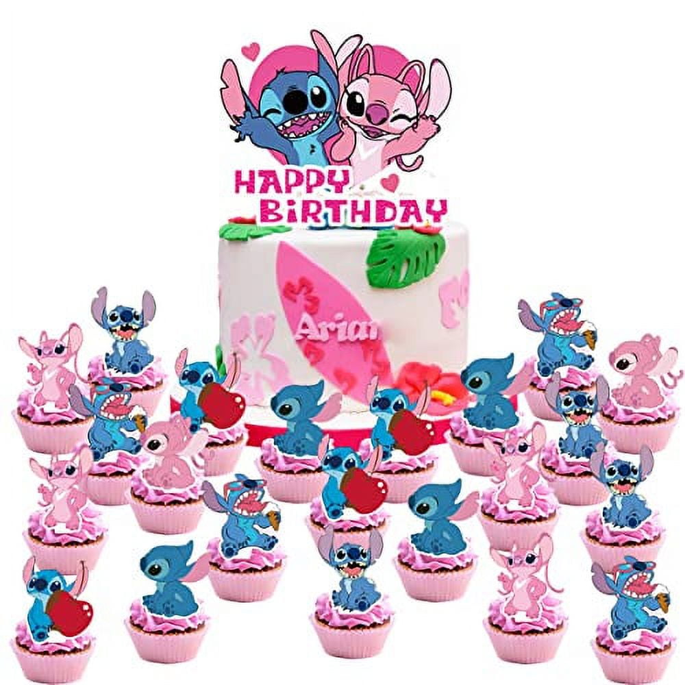25pc Pink Lilo and Stitch Cake Toppers, Girl Lilo and Stitch Birthday ...