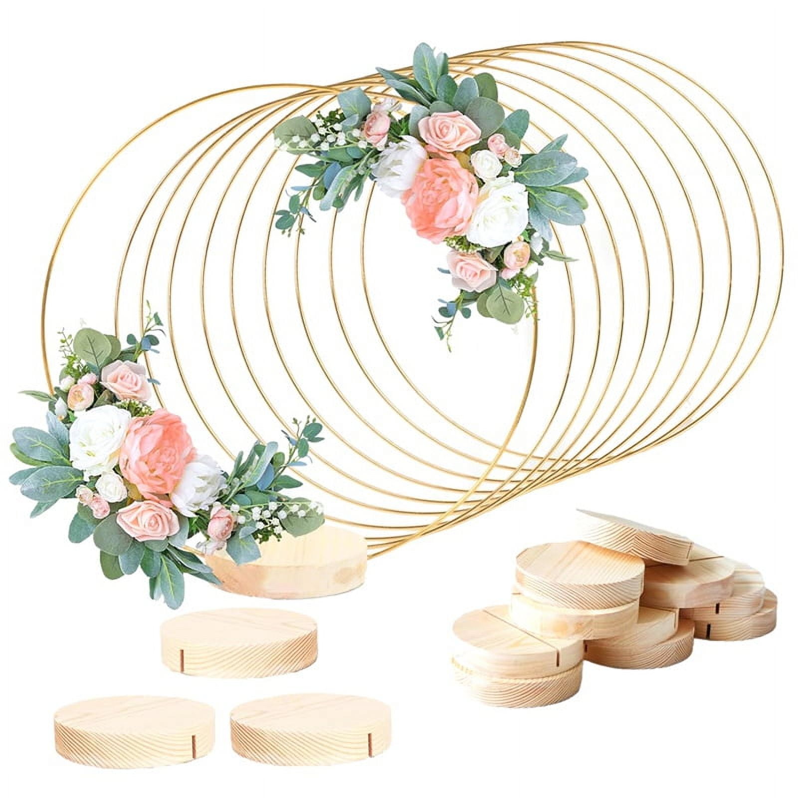 25pcs 12 Inch Floral Hoop Centerpieces with Stand for Wedding Reception ...