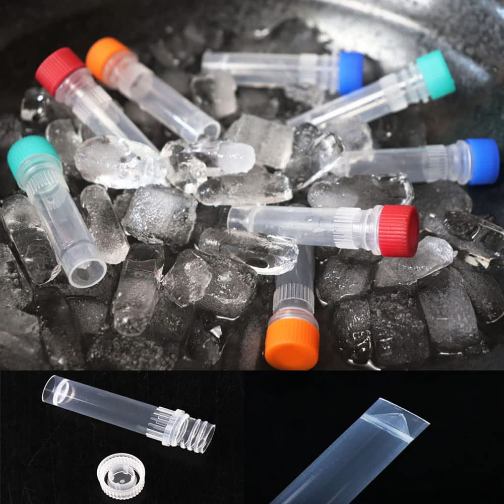 25pcs 1ml Lab Plastic Frost Test Tubes Vial Seal Cap, Graduated Marks ...
