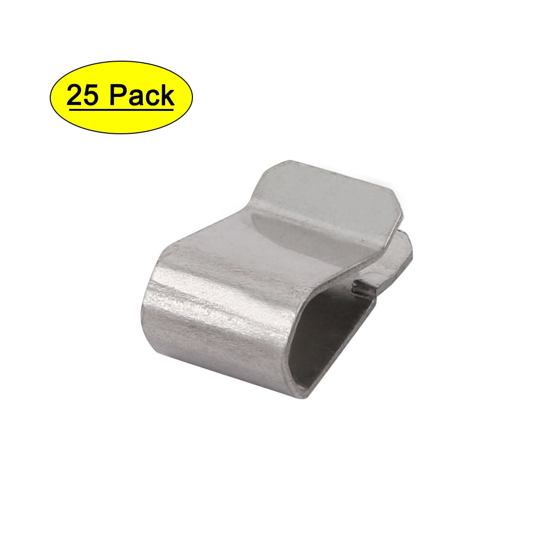 25pcs 21mmx12mm 304 Stainless Steel U Clip Silver Tone for 3.5mm Pipe ...