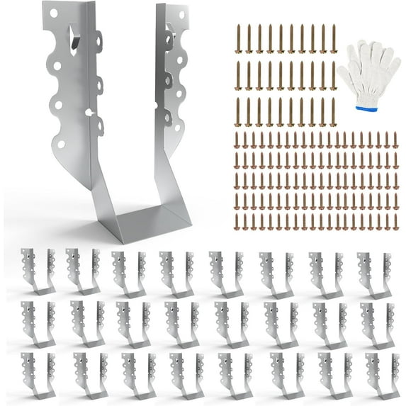25pcs 2x6 Joist Hangers with Screws, 20-Gauge Galvanizing Face Mount ...