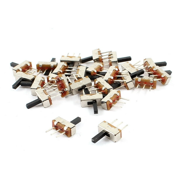 25pcs 3 Terminals 2 Position SPDT Horizontal Latching Micro Slide Switch - Walmart Business Supplies