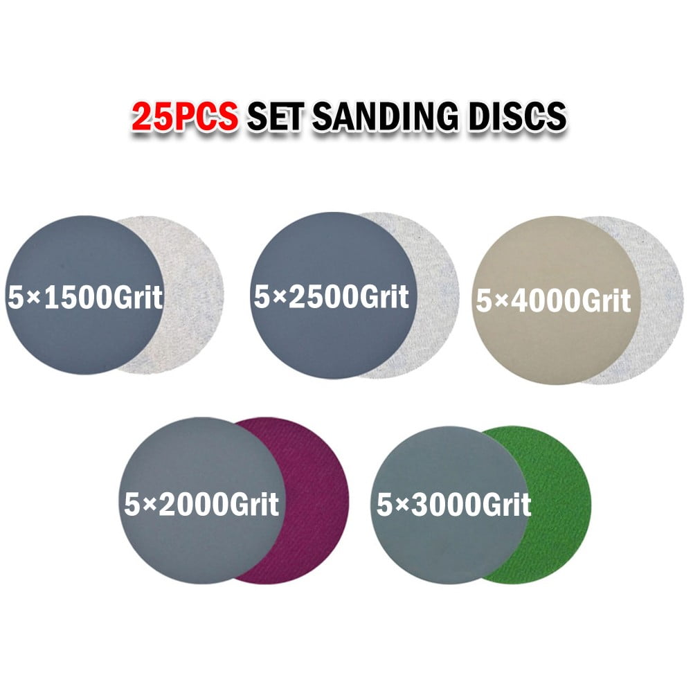 25pcs 3inch Hook&Loop Wet&Dry 1500 2000 2500 3000 4000 Grit Sand Paper ...