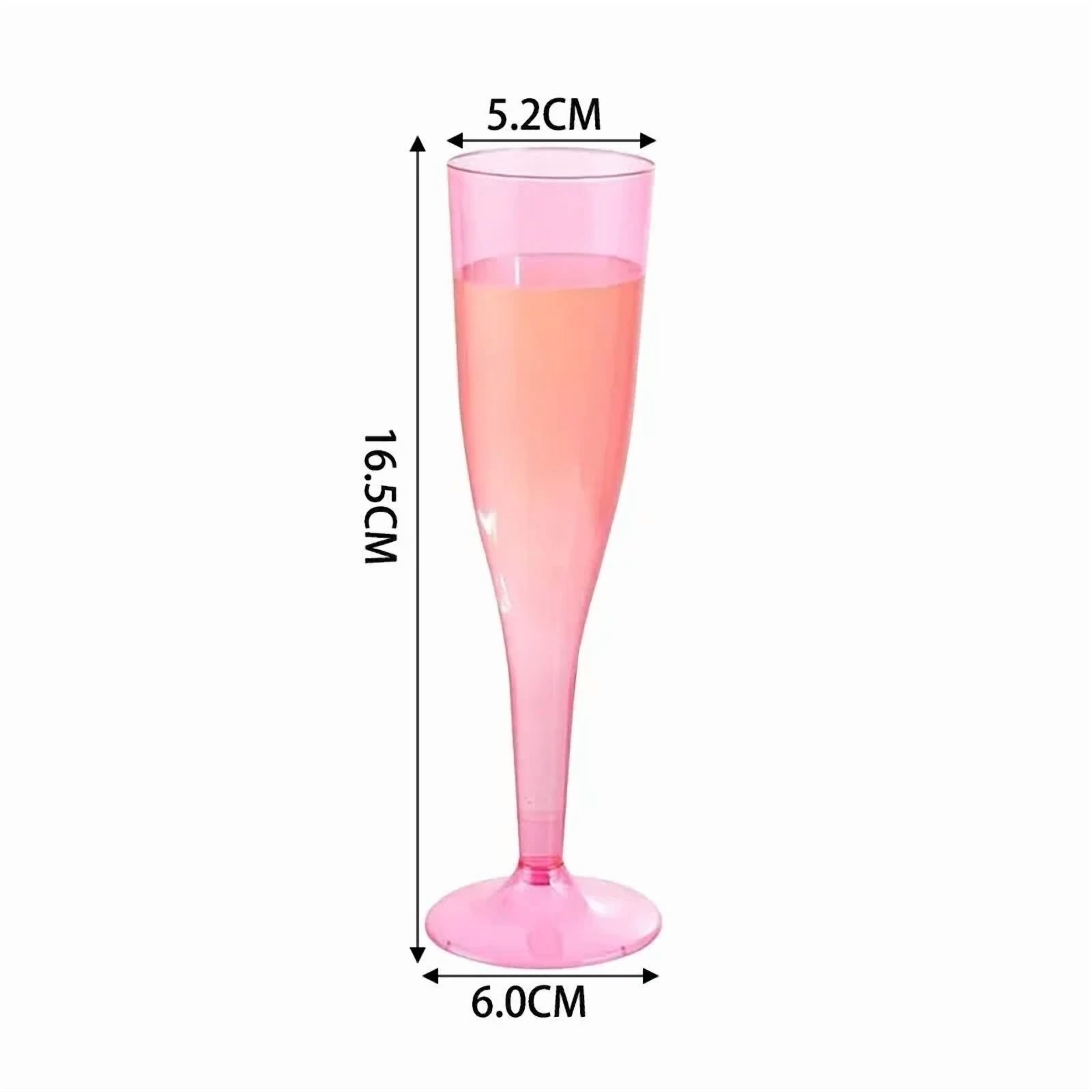 25pcs 5Oz Clear Plastic Champagne Flutes Disposable Sparkling Bar Cups ...