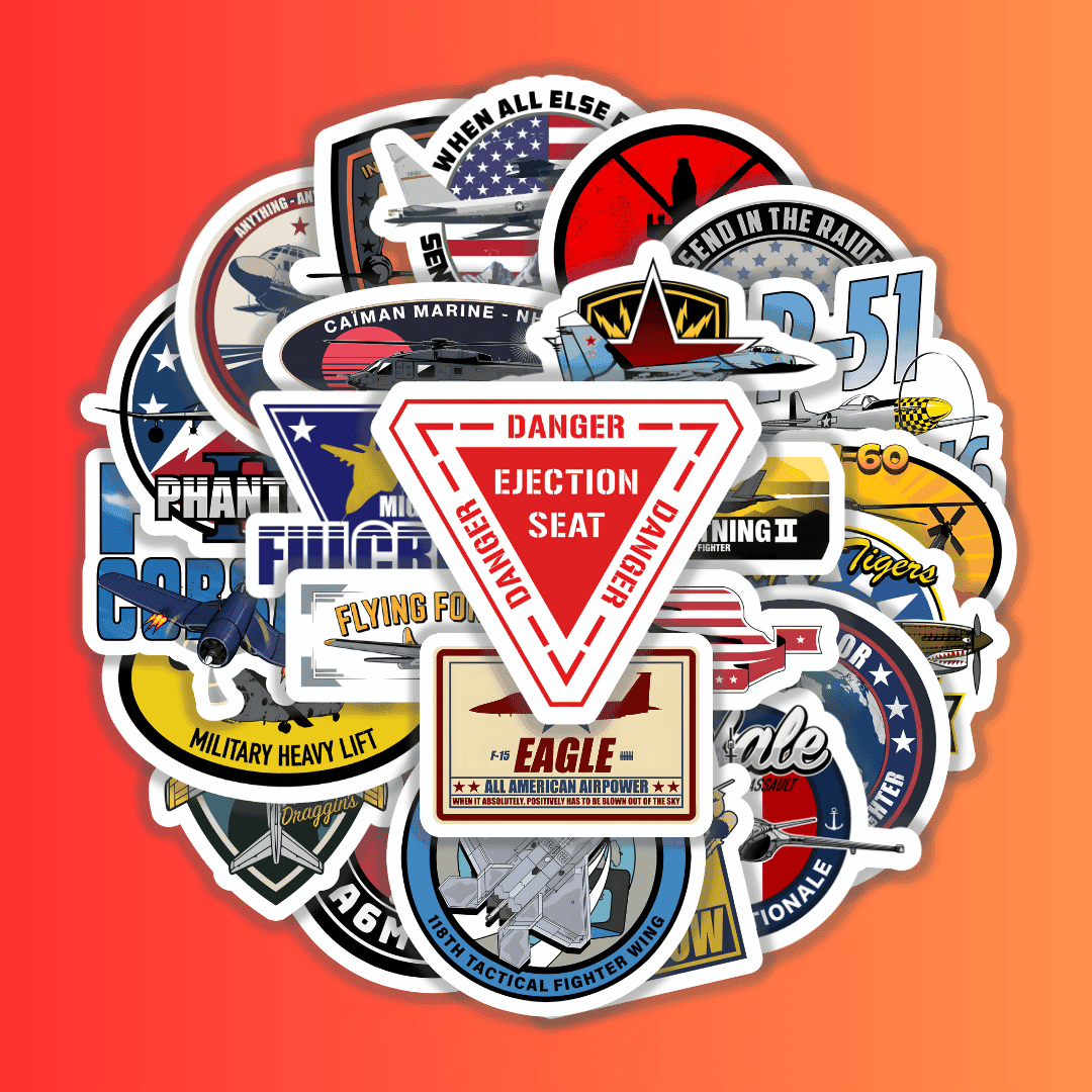 25pcs Airplane Enthusiast Sticker Set Air Force Theme Creative ...