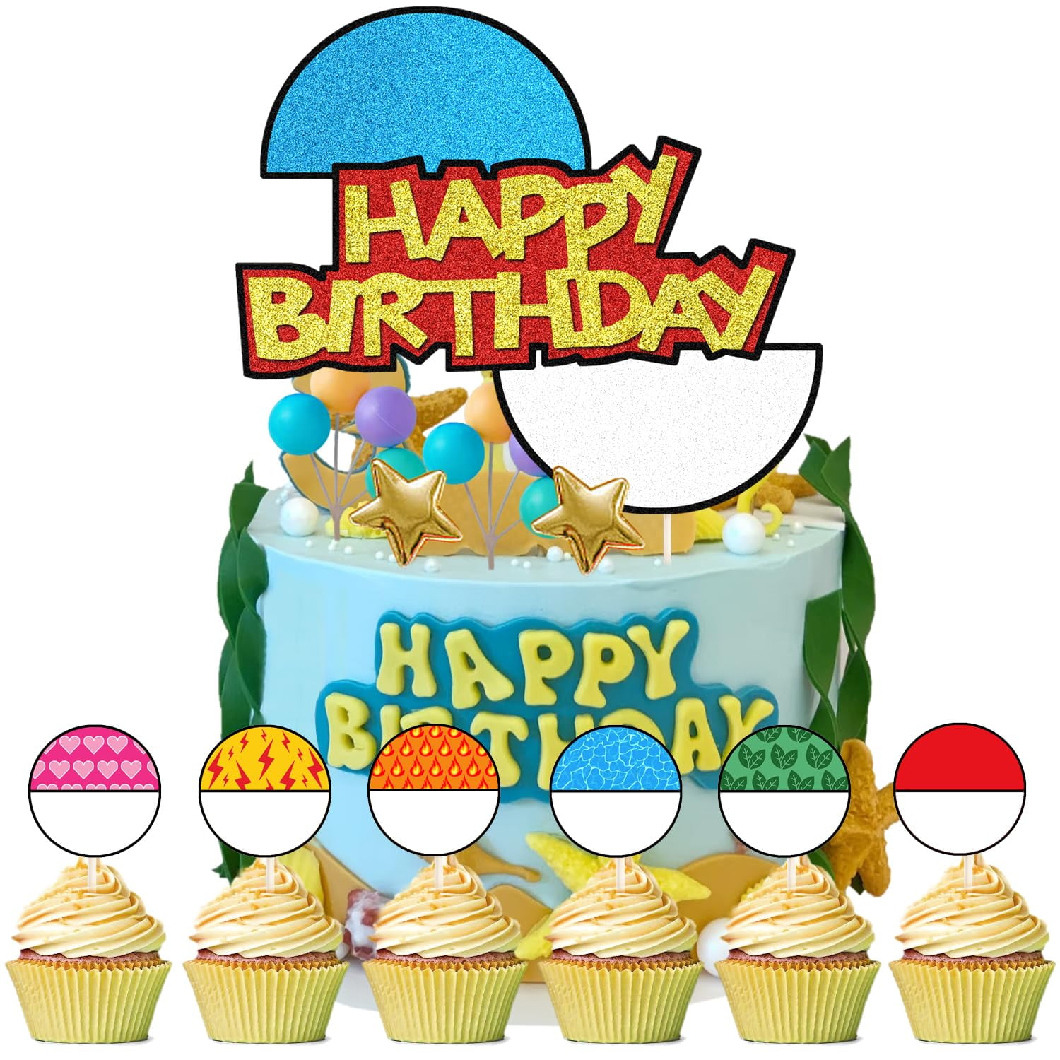 25pcs Anime Cupcake CORNET Toppers - Cute Cartoon Character Birthday ...