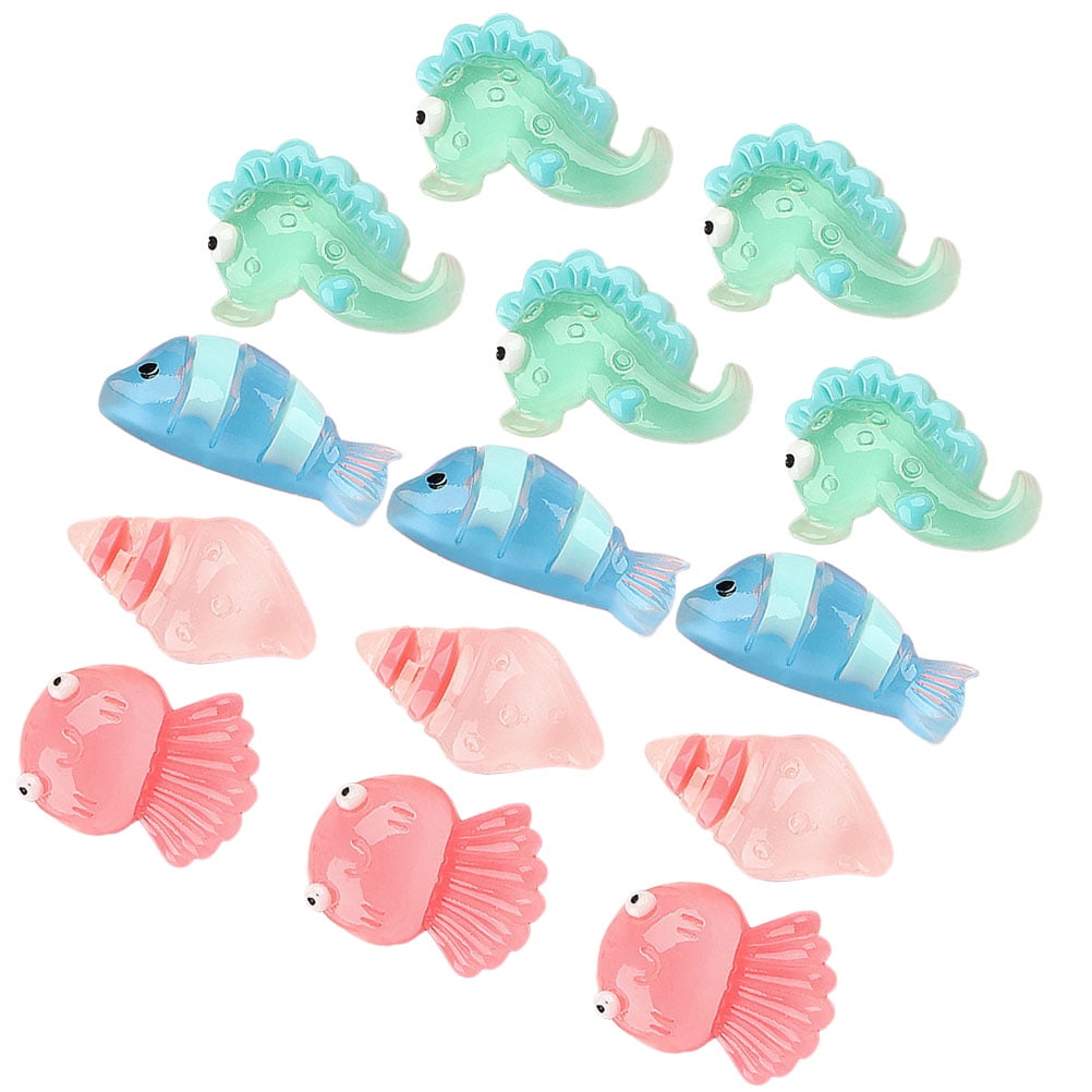 Raindrops Realistic Marine Animal Figures Glow in The Dark Resin Decor ...