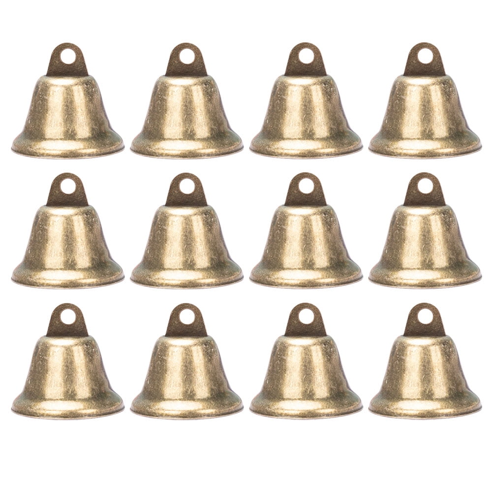 WEAVILUX Craft Small Bells Iron 25pcs For Party Decorations Golden ...