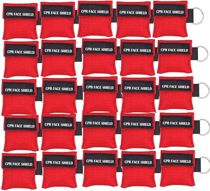 25pcs CPR Face Shield Mask Keychain Keying CPR Face Shields Pocket Mask ...