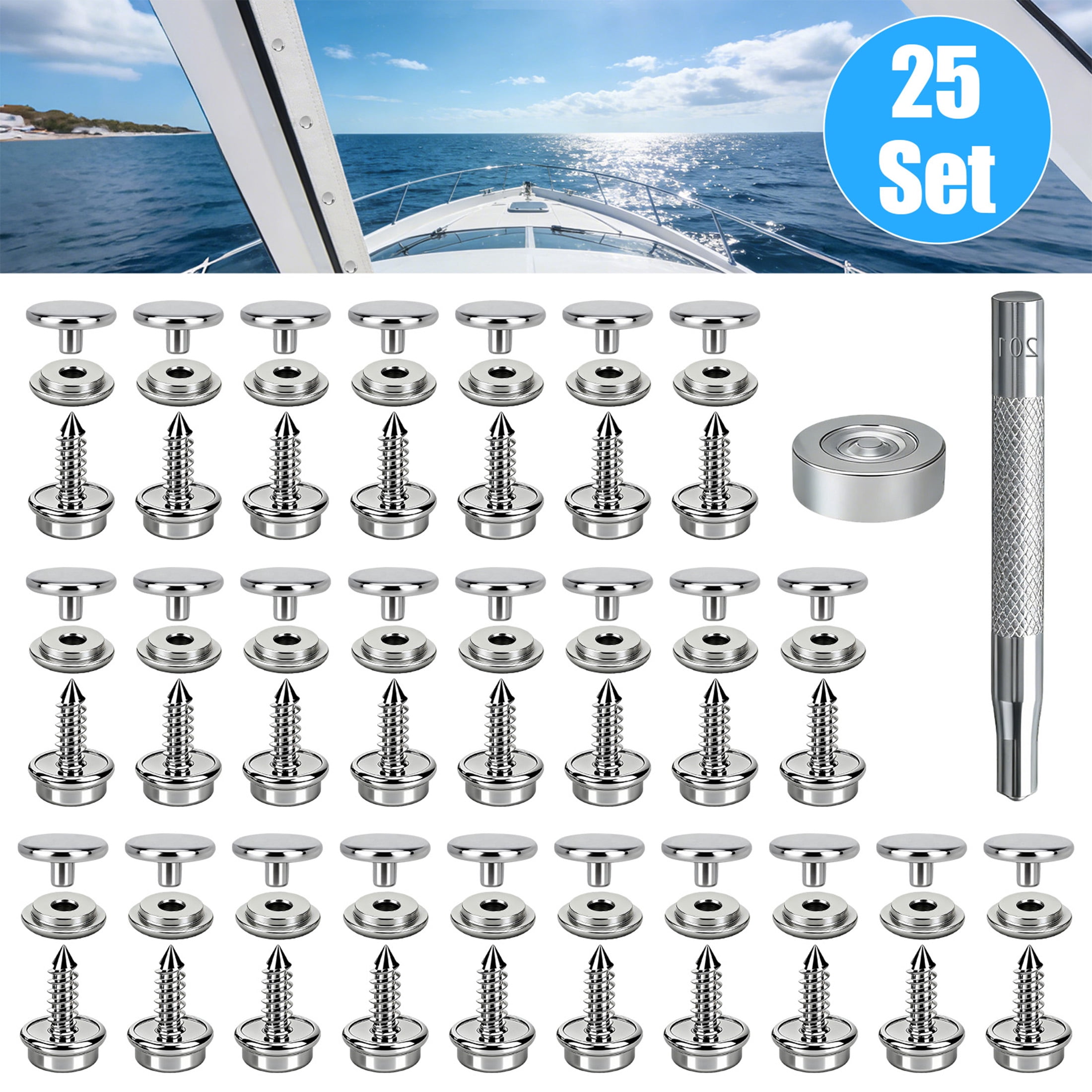"25pcs Canvas Snap Kit, EEEkit Metal Snap Fasteners Kit Snap Button Set ...