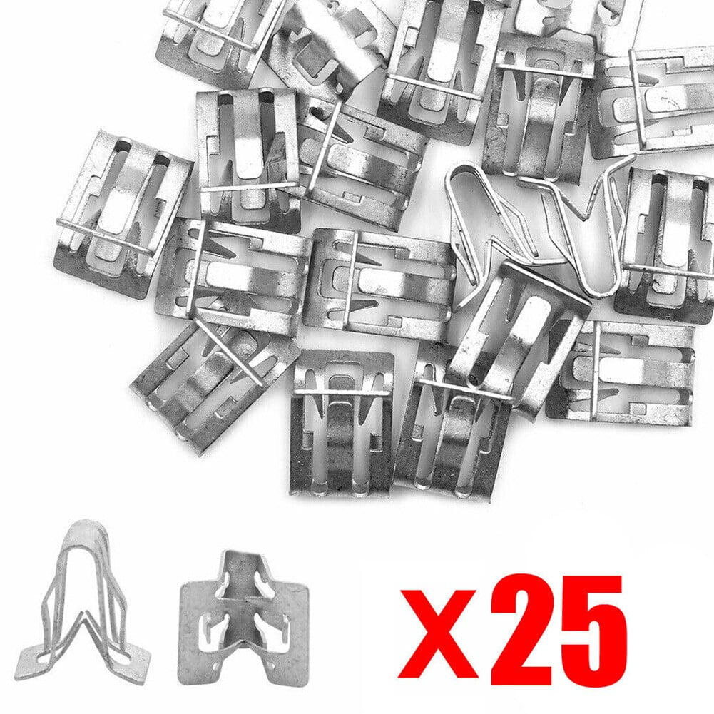 25pcs Car Dashboard Side Panel Audio Clips Metal Fastener Clips 1/2" X ...