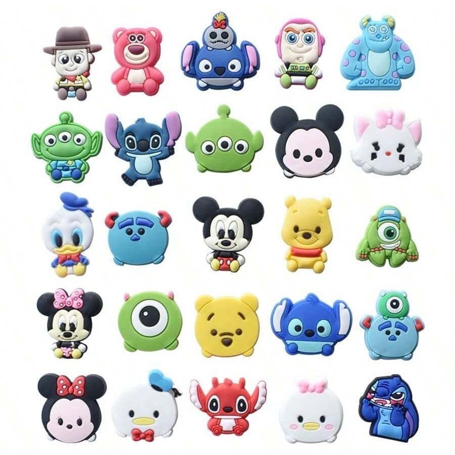 25pcs Cartoon Character Shoe Charms - Cute Clog Decorations, Garden ...